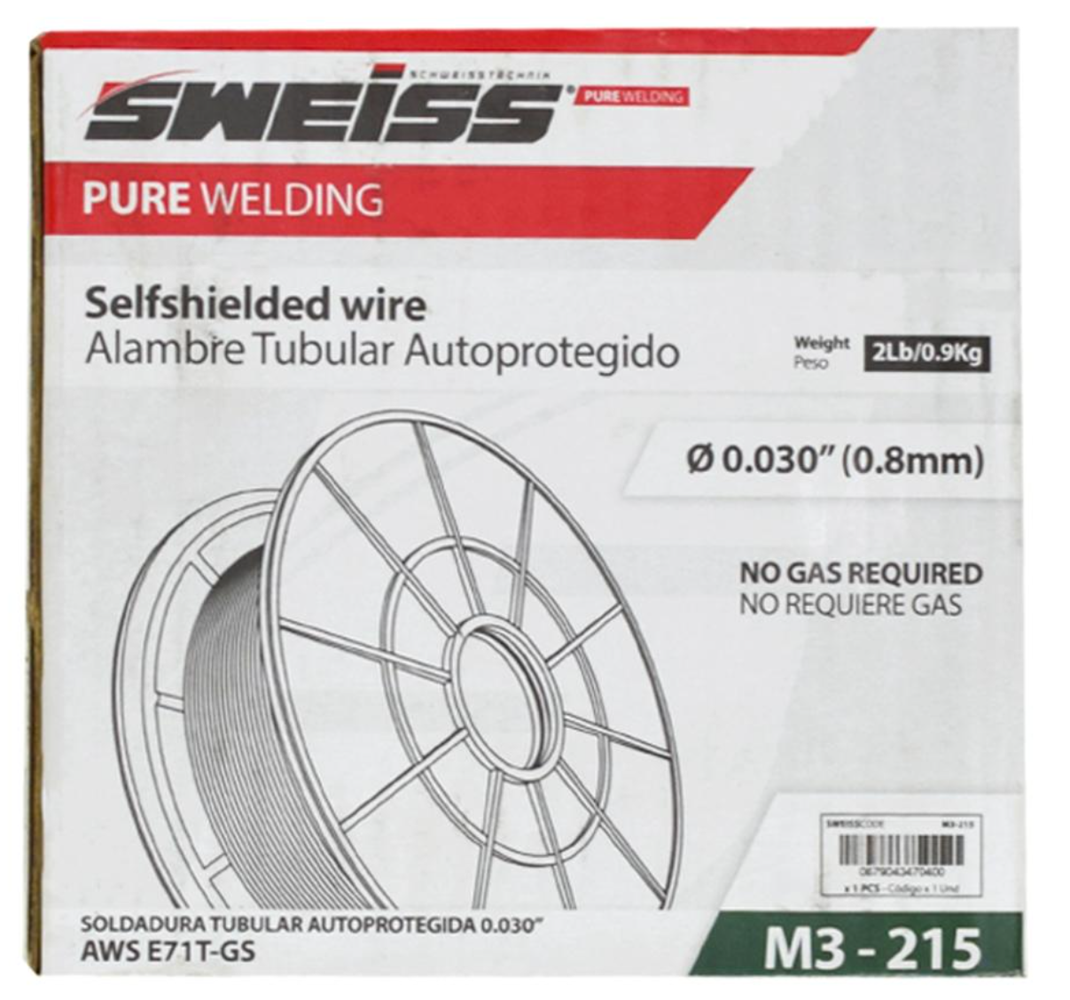 Alambre soldadura auto protegida AWS E71T-GS 1 KG SWEISS (0.030/08MM) – HerramientaElectrica.Mx