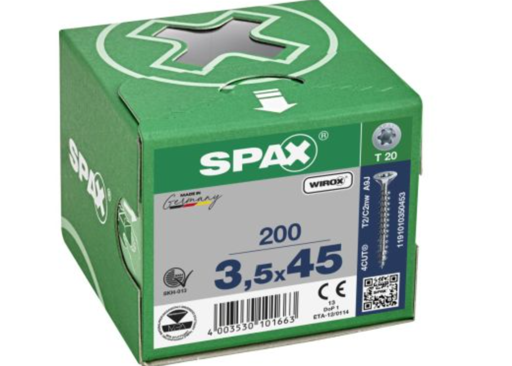 Spax para madera torx 3,5 x 45 mm T20 – HerramientaElectrica.Mx