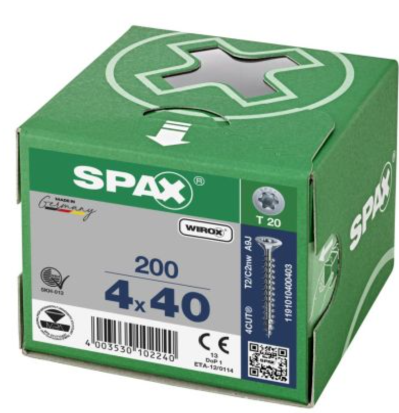 Spax para madera torx 4 x 40 mm T20 – HerramientaElectrica.Mx