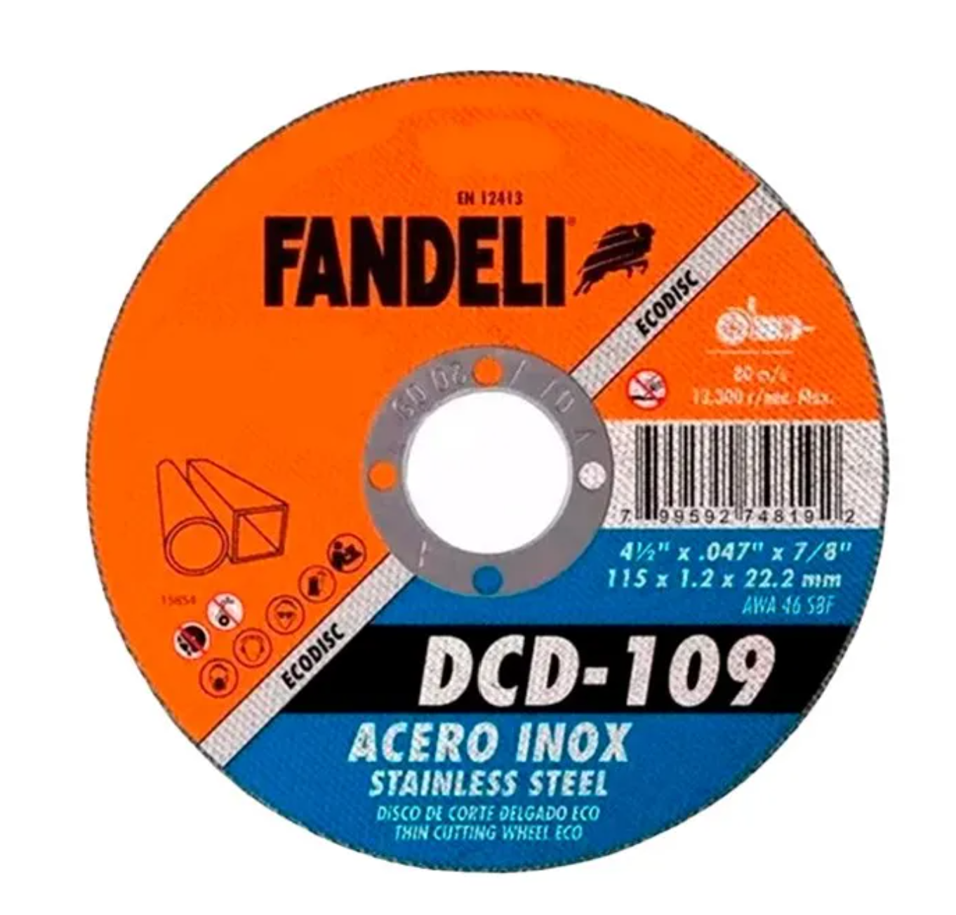 Disco corte INOX. FANDELI ECO 4 1/2″ 74819 DCD-109 ...
