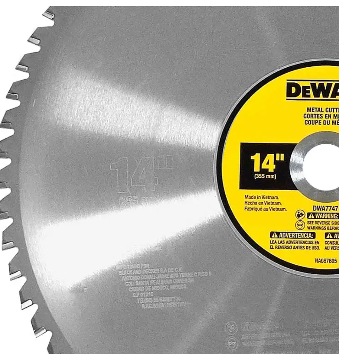 Disco Sierra Carburo DeWalt DWA7747 – HerramientaElectrica.Mx