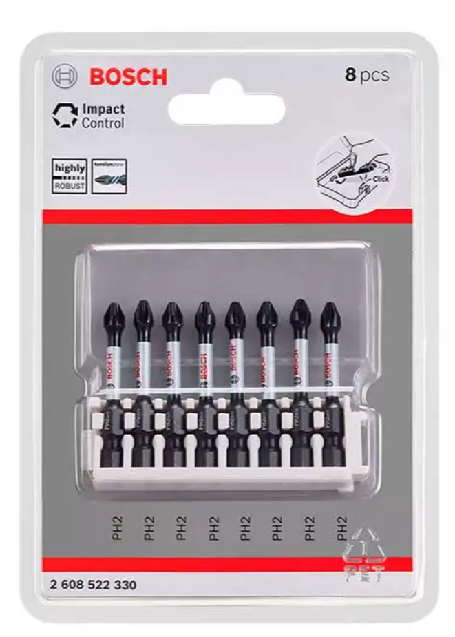 Puntas para Atornillar PH2 Impact Control Bosch 50 mm 8 pzs 2608522330 ...