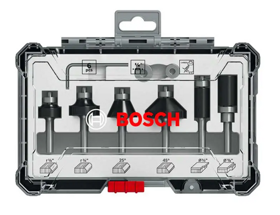 Set de Fresas para Router Bosch 2607017470 1/4 PULG 6PZS ...