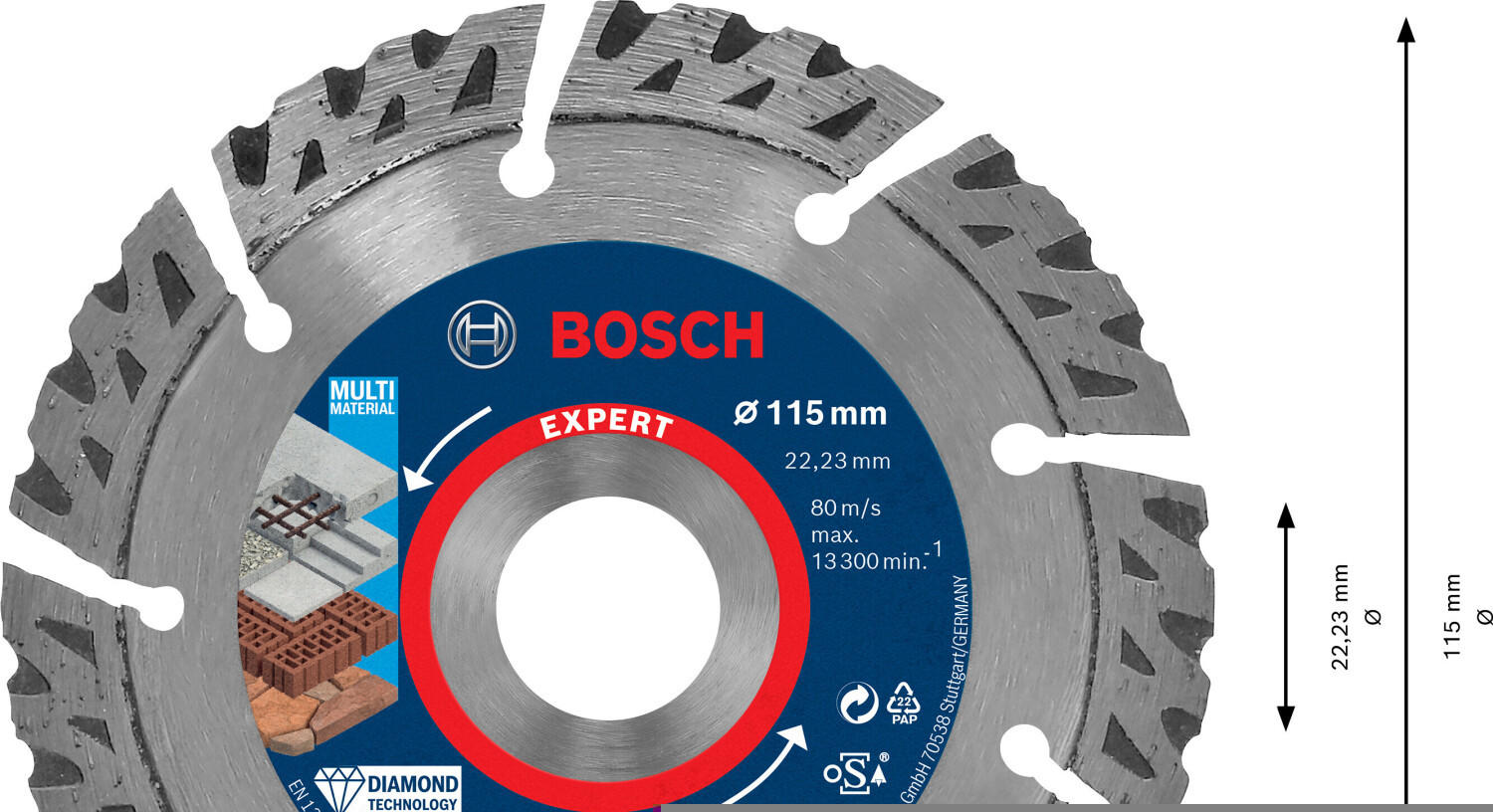 Disco de corte con diamante EXPERT Multi Material BOSCH – HerramientaElectrica.Mx